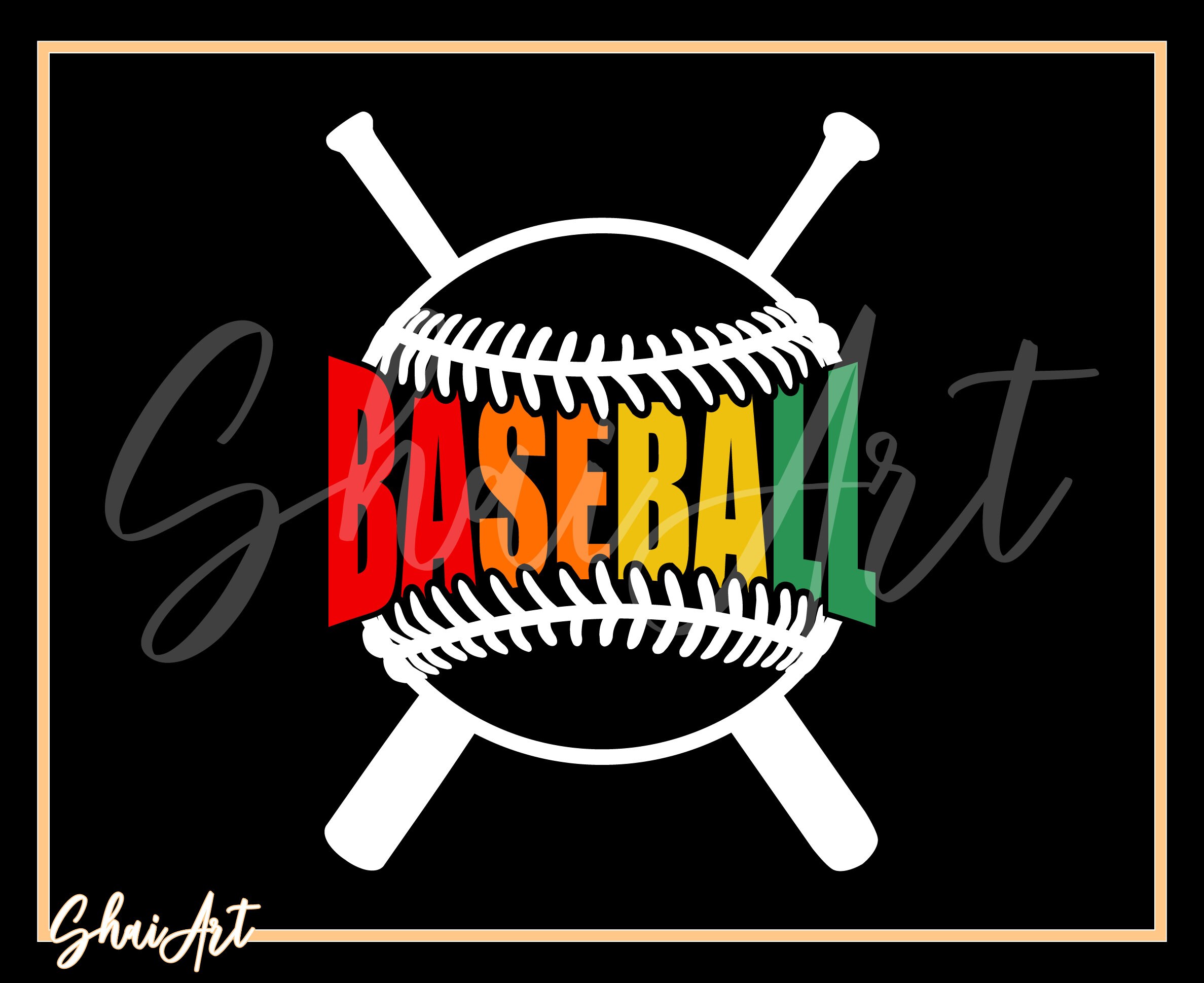 Baseball Bat and Ball Colored Svg Baseball Svg Silhouette - Etsy