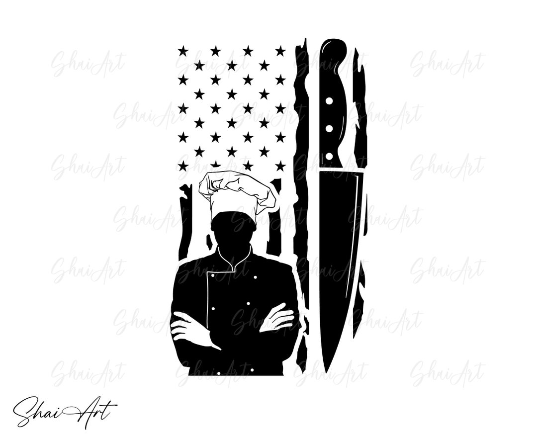 Chef Svg, Chef and Knife US Flag Svg, Svg, Png, Cricut, Dxf, Clipart ...