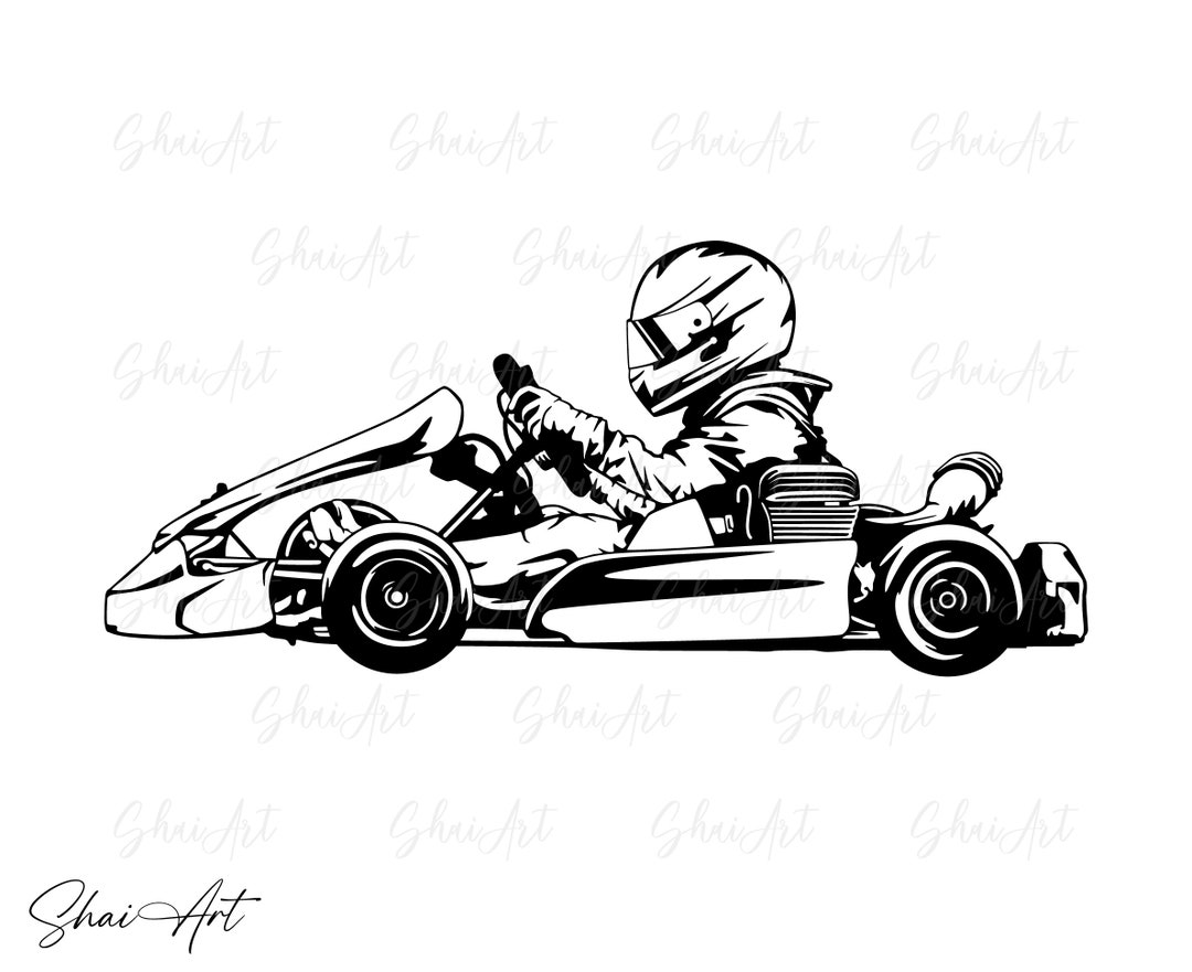 Go Kart Svg, Go Kart Racer Svg, Svg, Png, Cricut, Dxf, Clipart, for Commercial and Personal Use ...