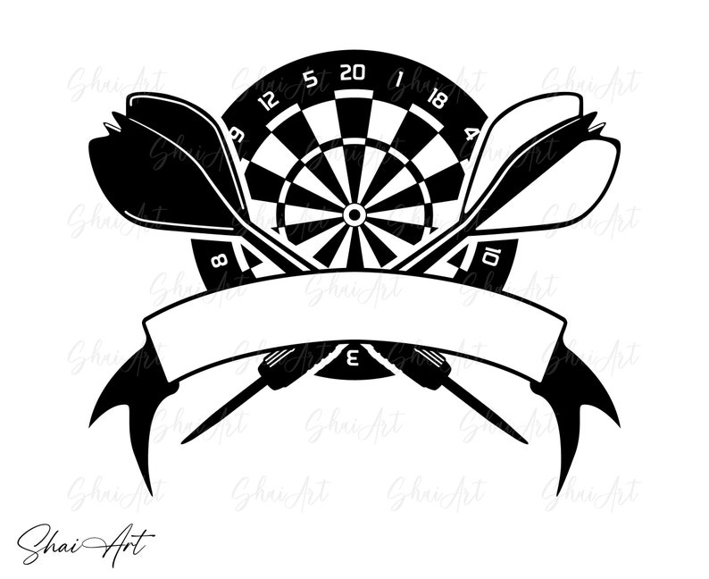 Dart Board Ribbon Svg, Darts Svg, Svg, Png, Cricut, Dxf, Clipart, for ...