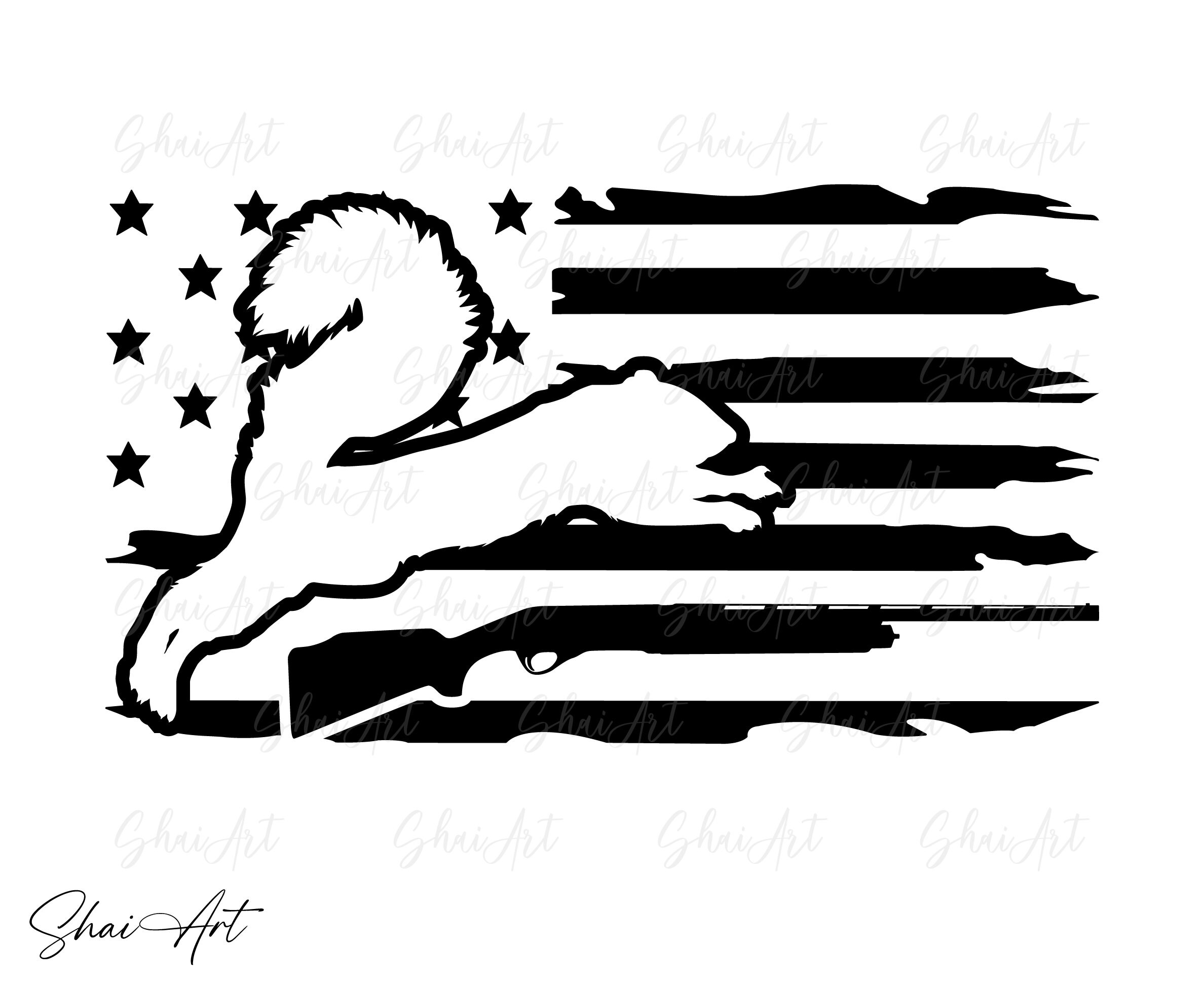 Squirrel US Flag and Shotgun Svg Squirrel Svg Hunting Svg - Etsy
