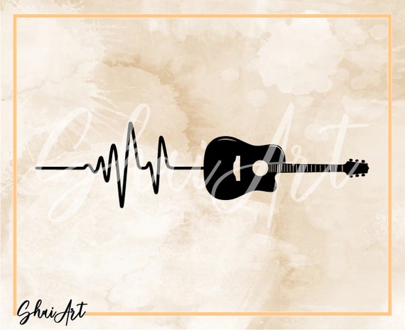 Guitar Pulse Acoustic Guitar Svg Guitar Svg Svg Svg Png - Etsy