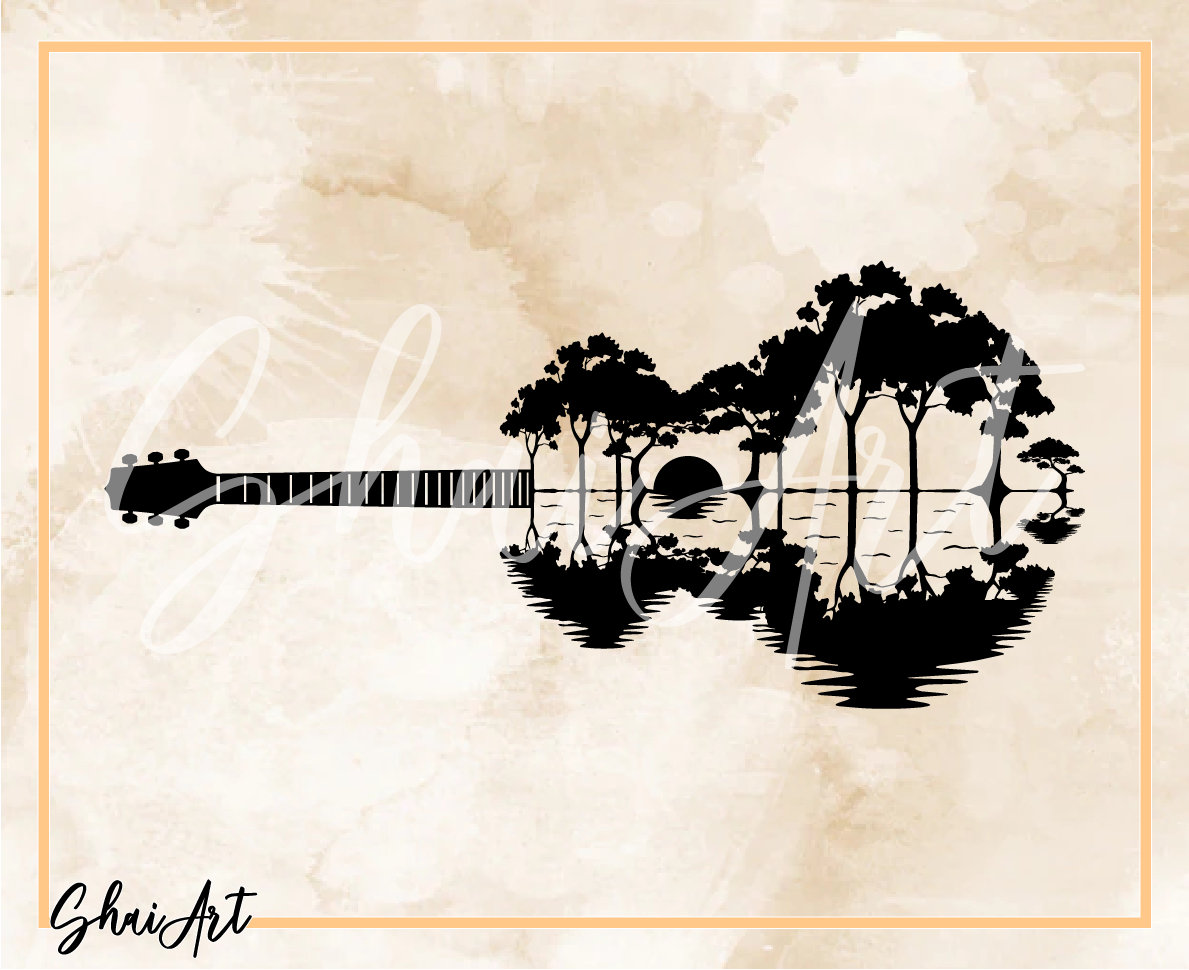 Tree Guitar Art Design