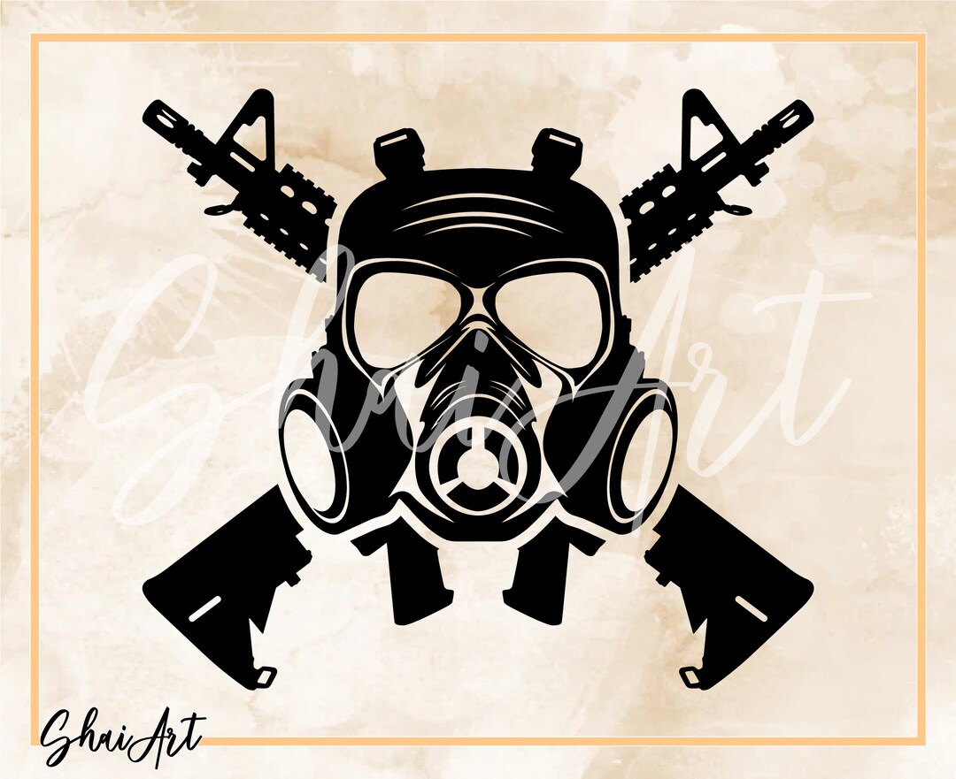 Airsoft Mask and Rifle Svg, Airsoft Svg, Svg, Png, Cricut, Dxf, Clipart ...
