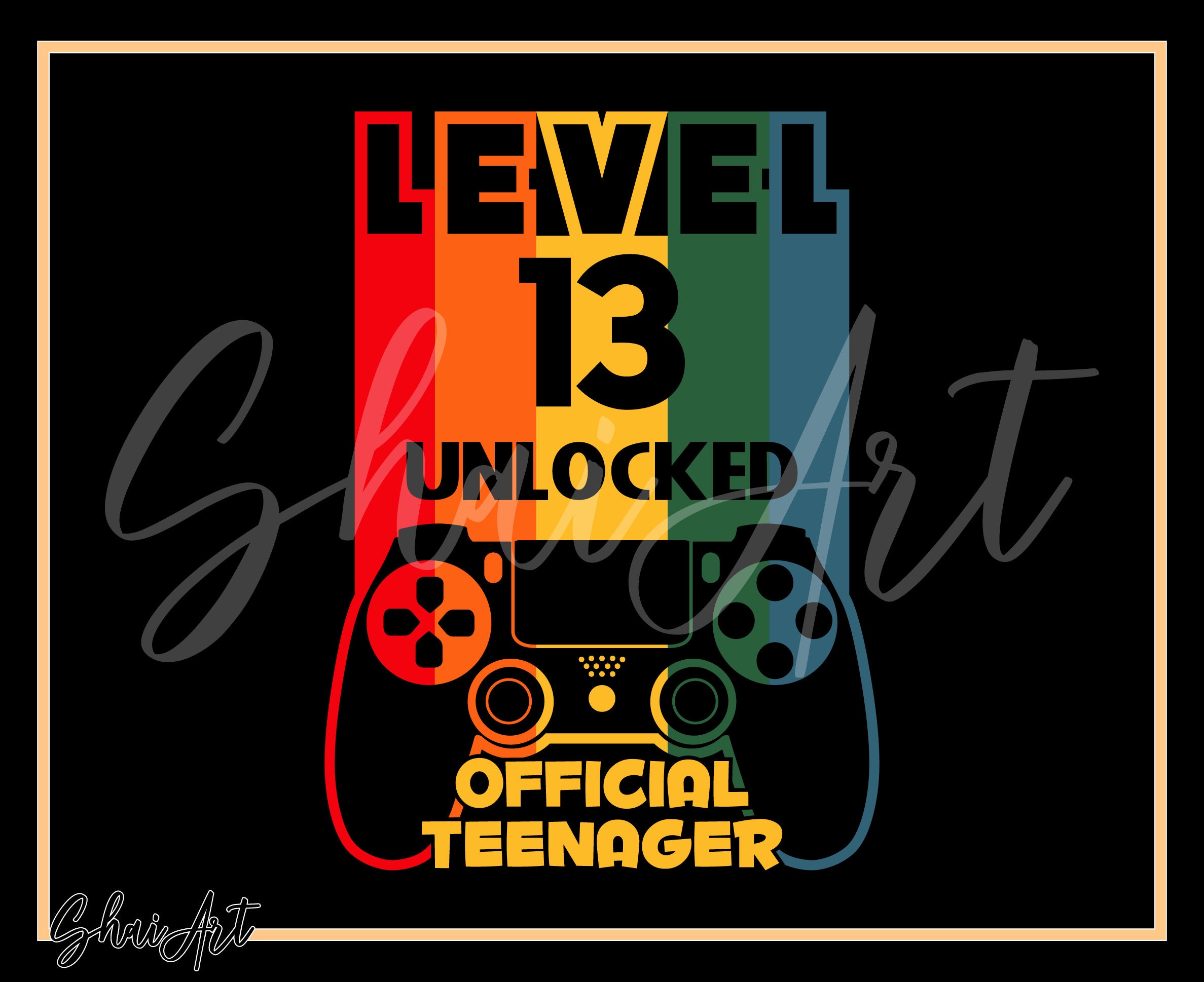 Level 13 Unlocked Official Teenager Svg File Game Controller - Etsy