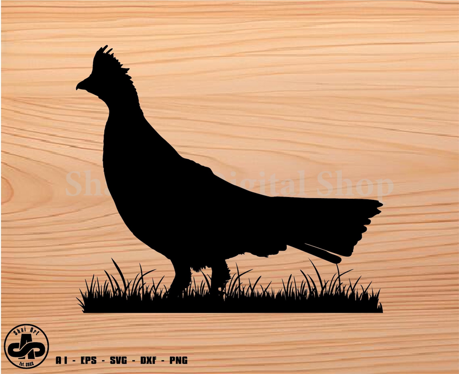 Ruffed Grouse on Grass - Ruffed Grouse Svg, Hunting Svg, Svg, Png ...