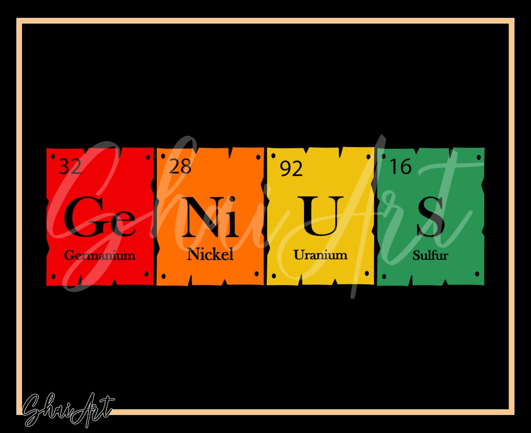 Periodic Table of Elements - Genius, Svg, Png, Cricut, Dxf, Clipart ...
