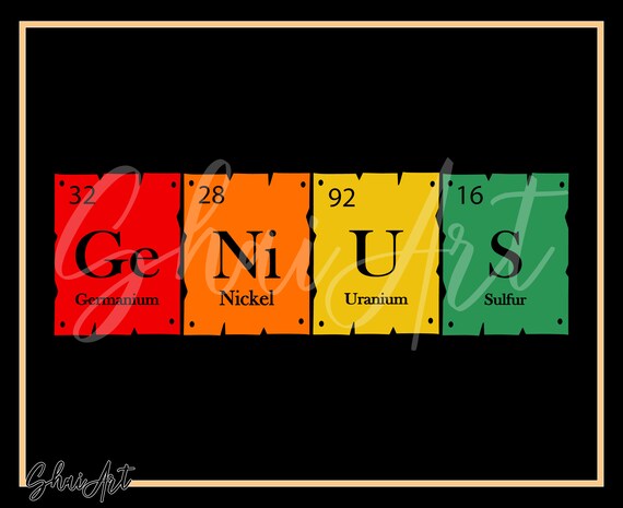 Periodic Table of Elements Genius Svg Png Cricut Dxf | Etsy