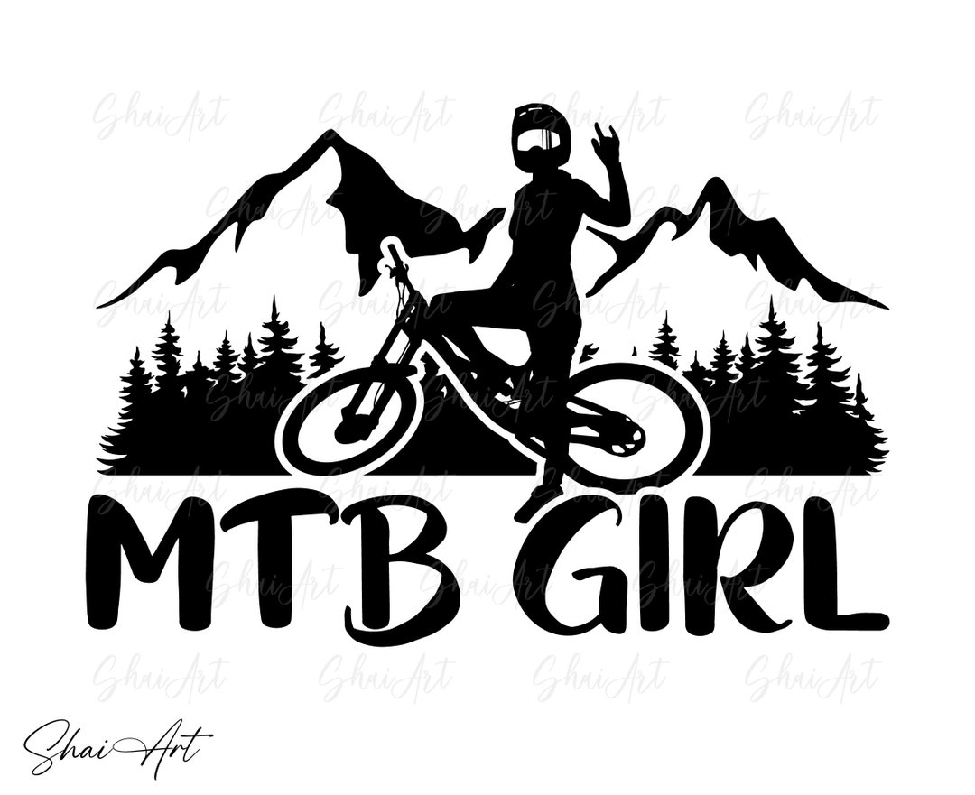 Mtb Girl Svg, Mtb Girl Hand Sign Mountain and Trees Svg, Mtb Svg, Bike ...
