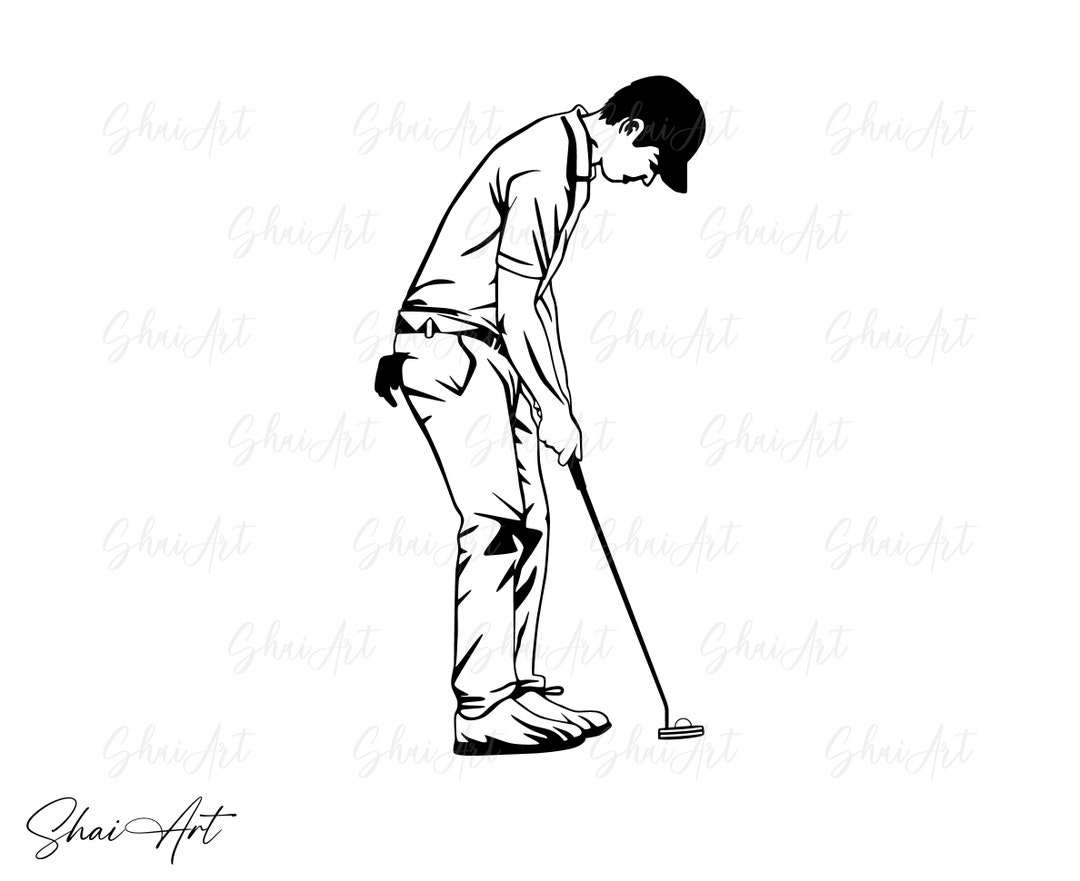 Golfer Calculating the Hole Svg File, Golf Svg, Golfing Svg, Golfer Svg ...
