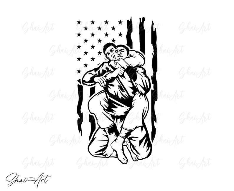 Jiu Jitsu Svg Headlock Us Flag Svg Svg Png Cricut Dxf - Etsy