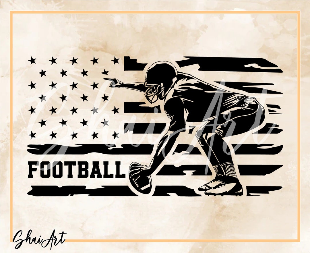 Football Player Center US Flag Svg, Football Svg, American Football ...