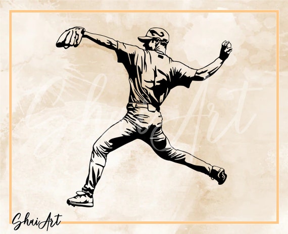 Baseball Pitcher Throwing Svg File Baseball Svg Sports Svg | Etsy