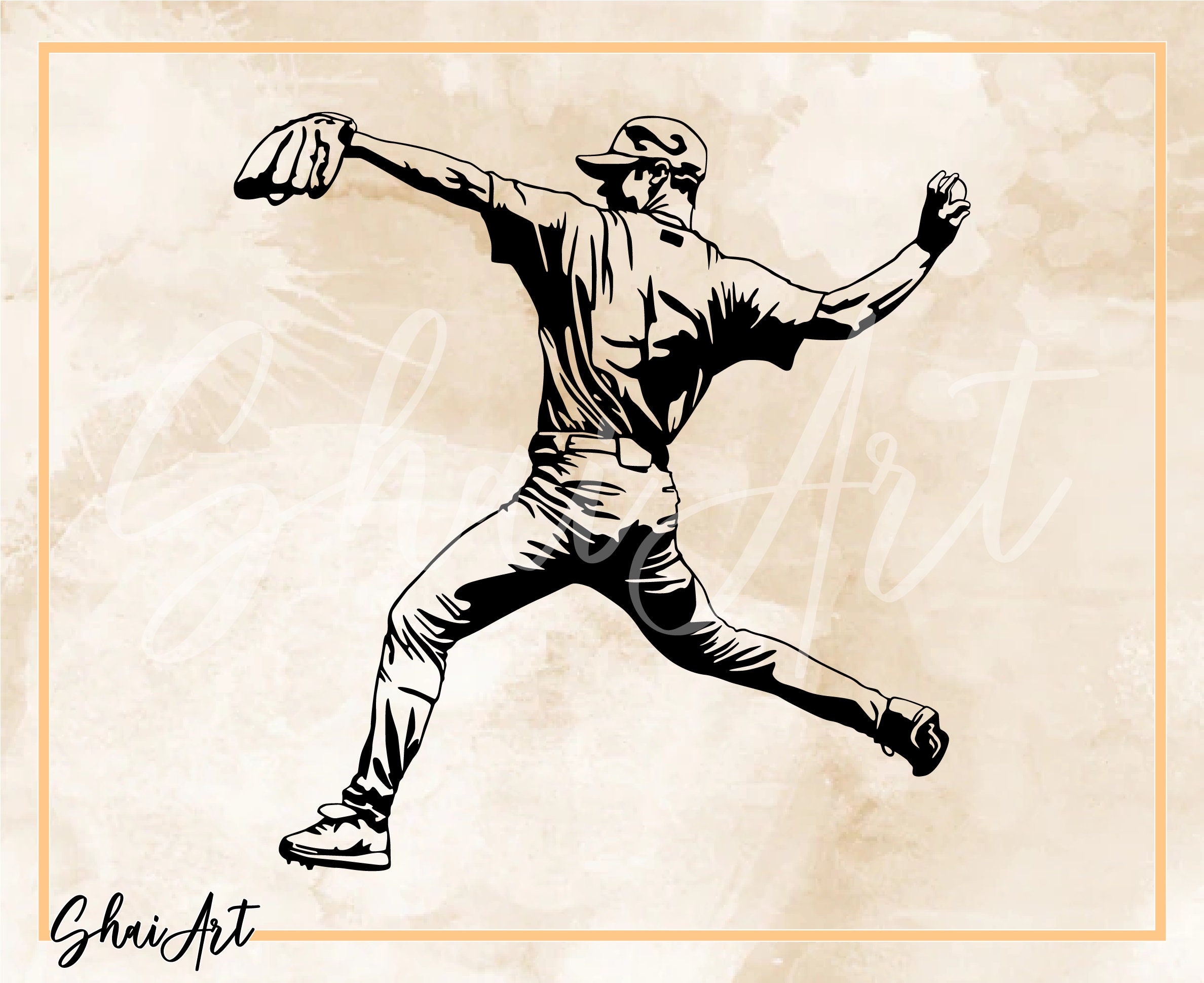 Baseball Pitcher Throwing Svg File Baseball Svg Sports Svg - Etsy