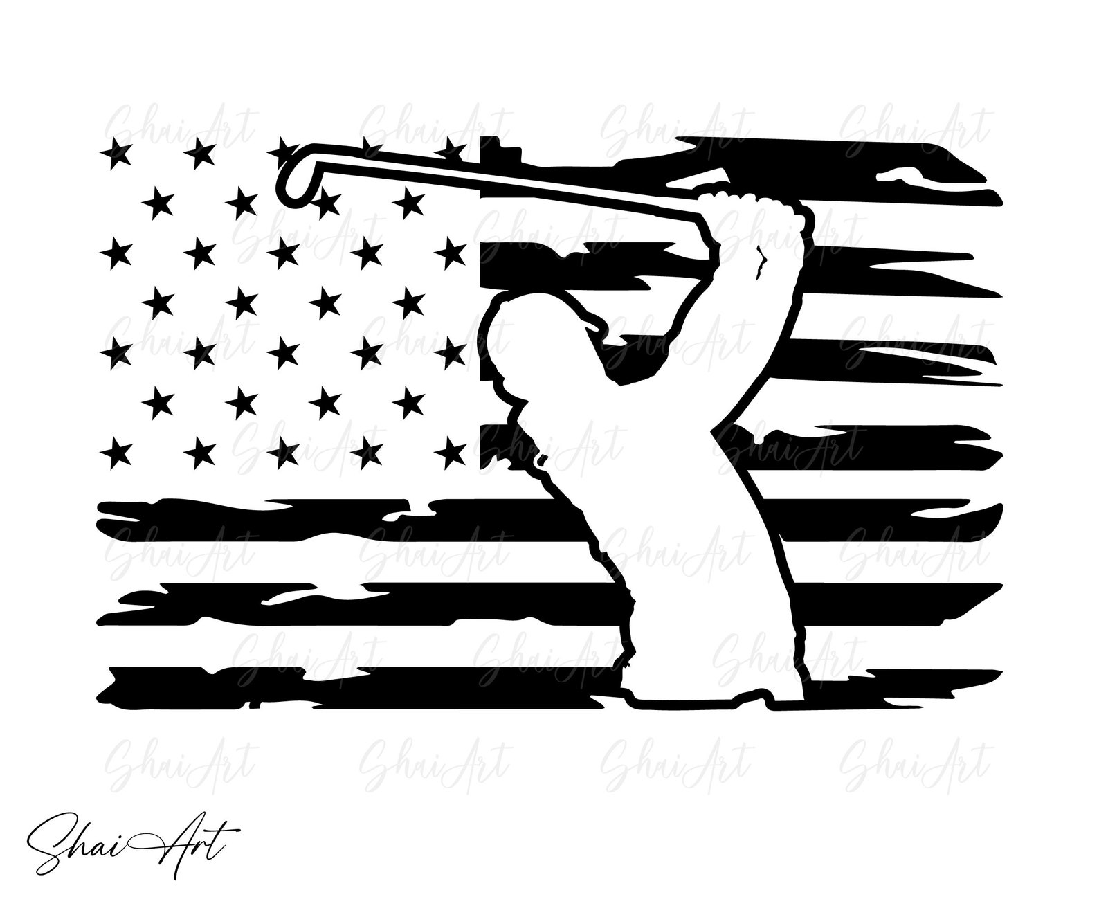 Golfer US Flag Cut Svg File, Golf Svg, Golfing Svg, Golfer Svg, Svg ...