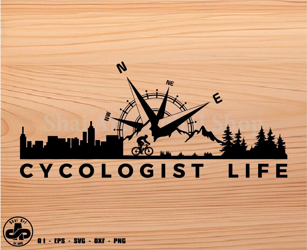 Cycologist Life Compass Svg File, Mtb Svg, Bike Svg, Biker Svg, Svg ...