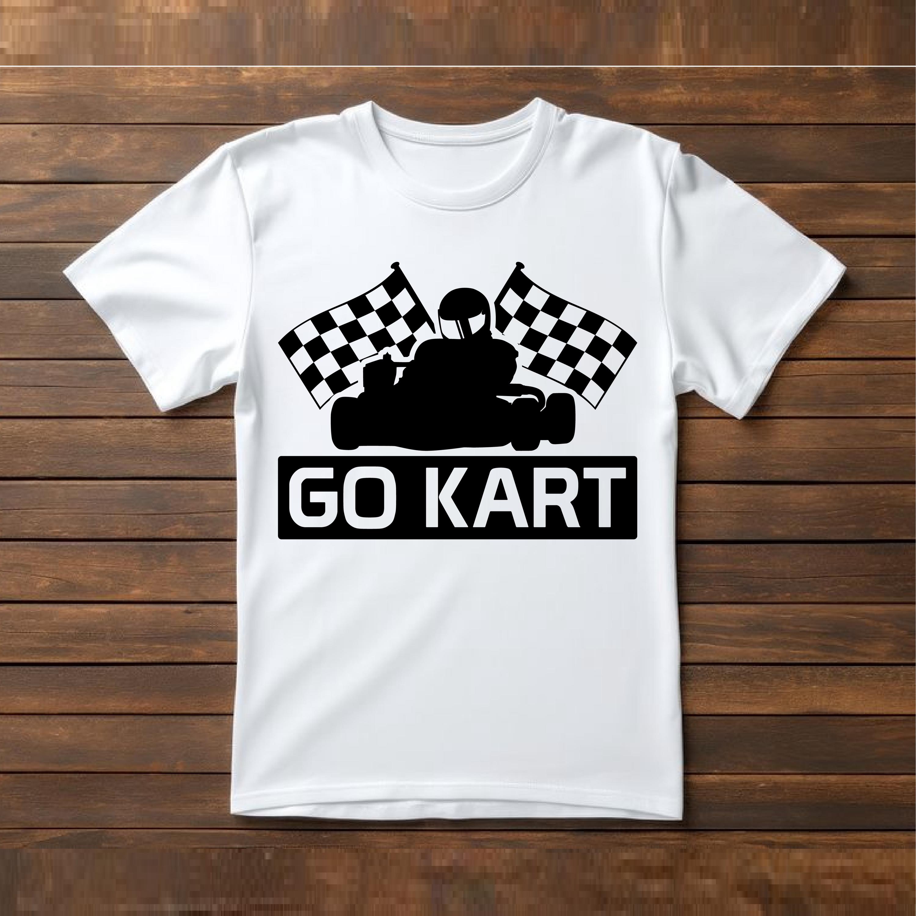 Go Kart Svg, Go Kart Racer With Racing Flag Svg, Svg, Png, Cricut, Dxf ...
