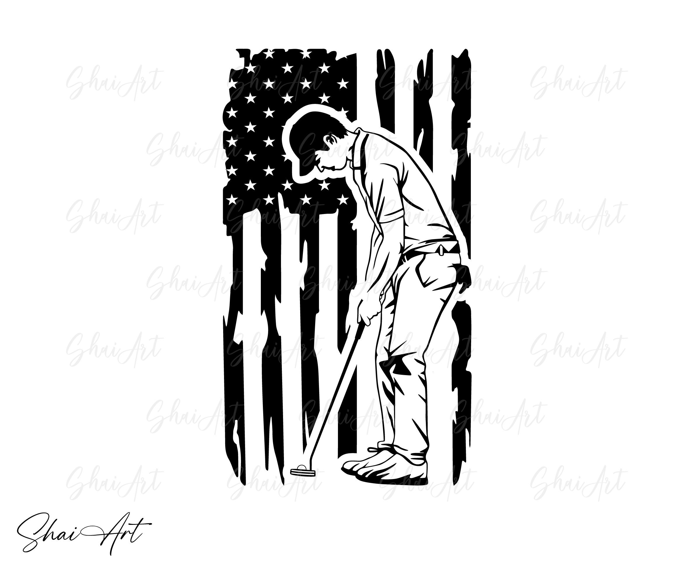 Golfer US Flag Svg File, Golf Svg, Golfing Svg, Golfer Svg, Svg, Png ...