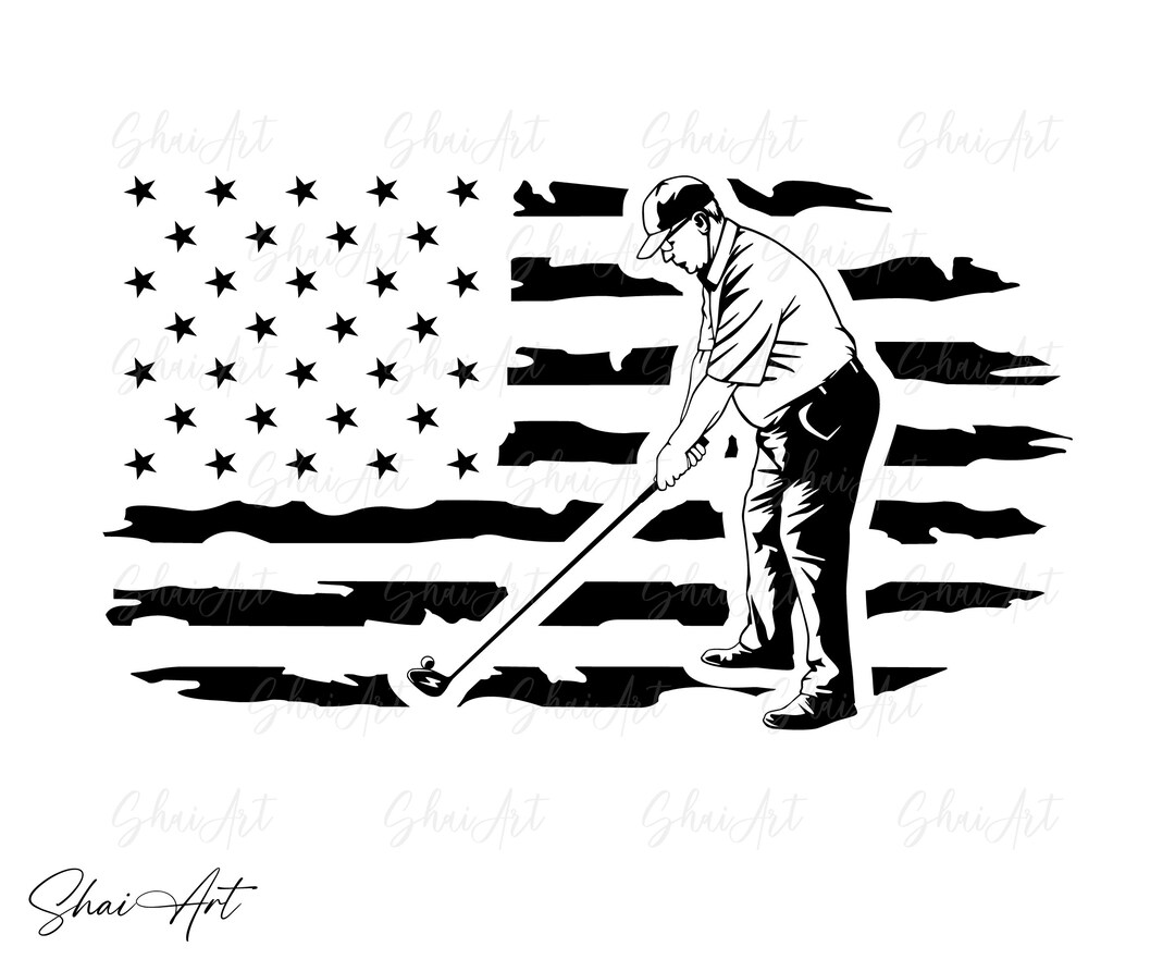 Golfer US Flag Old Guy Svg File, Golf Svg, Golfing Svg, Golfer Svg, Svg ...