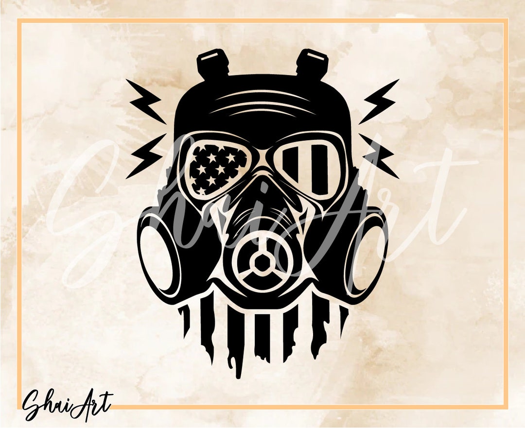 Gas Mask US Flag Svg, Airsoft Svg, Paintball Svg, Svg, Png, Cricut, Dxf ...