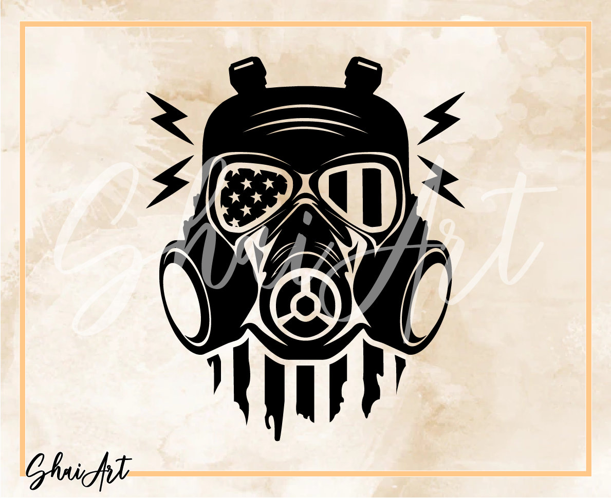 Gasmaske US Flag svg airsoft svg paintball svg svg png - Etsy.de