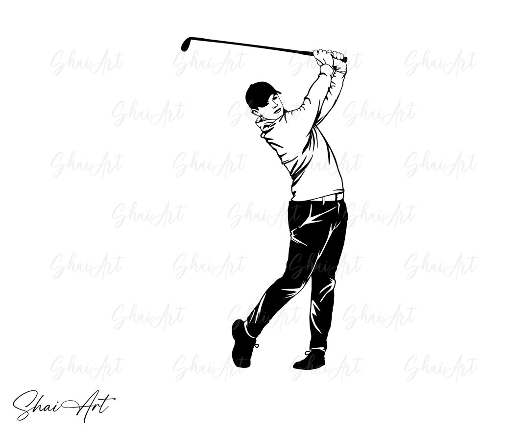 Golfer Swing the Bat Svg File, Golf Svg, Golfing Svg, Golfer Svg, Svg ...