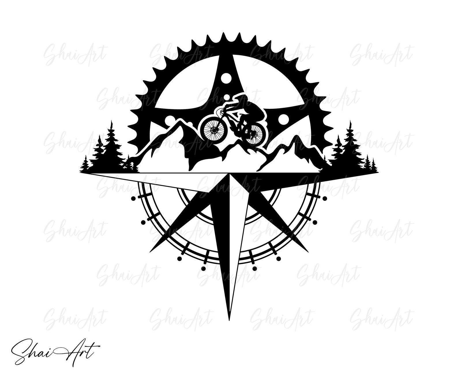 Mtb Spraket Compass Svg Bike Svg Mtb Svg Svg Png Cricut - Etsy