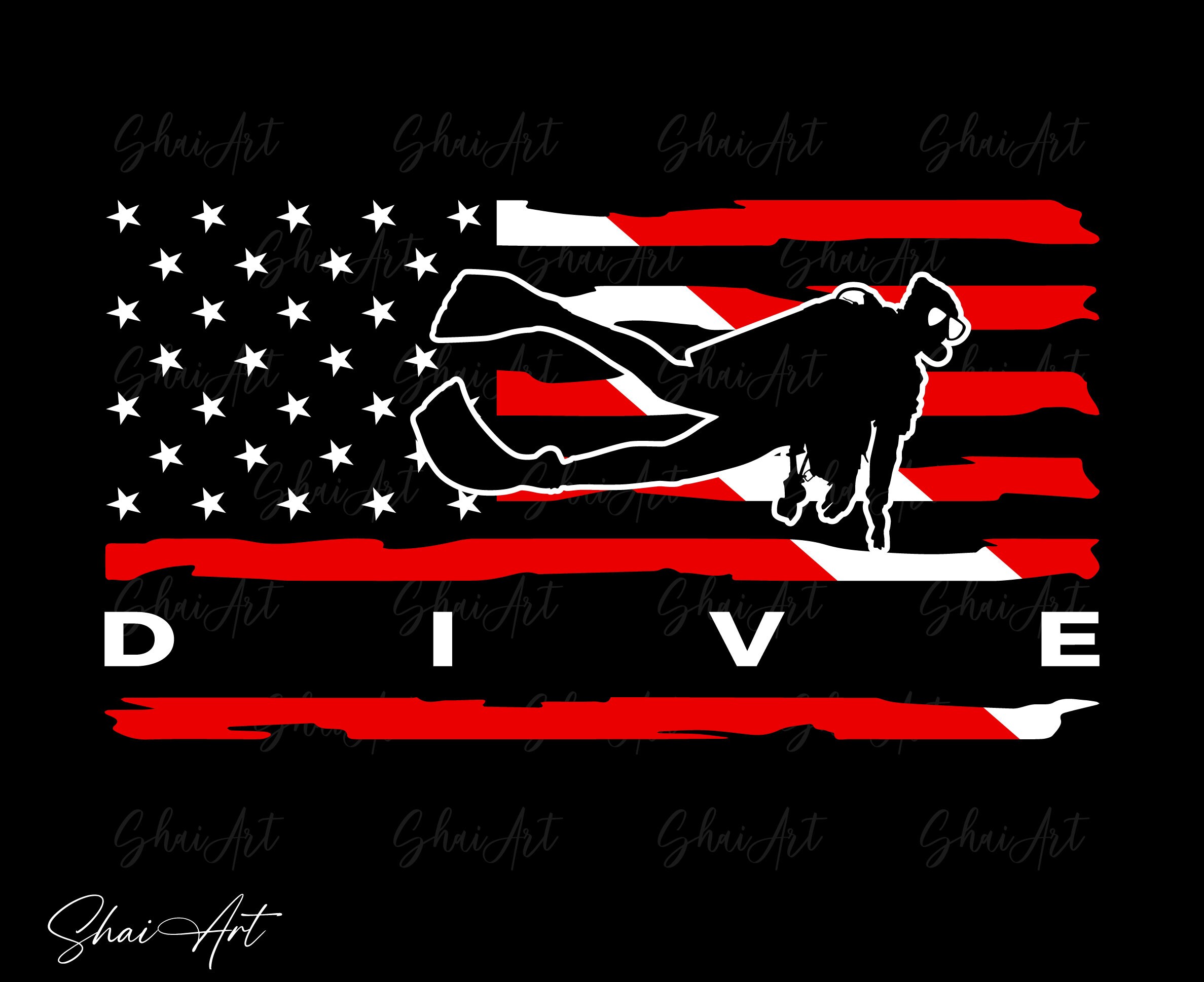 Scuba Diving Svg Dive US Flag Svg Svg Png Cricut Dxf - Etsy