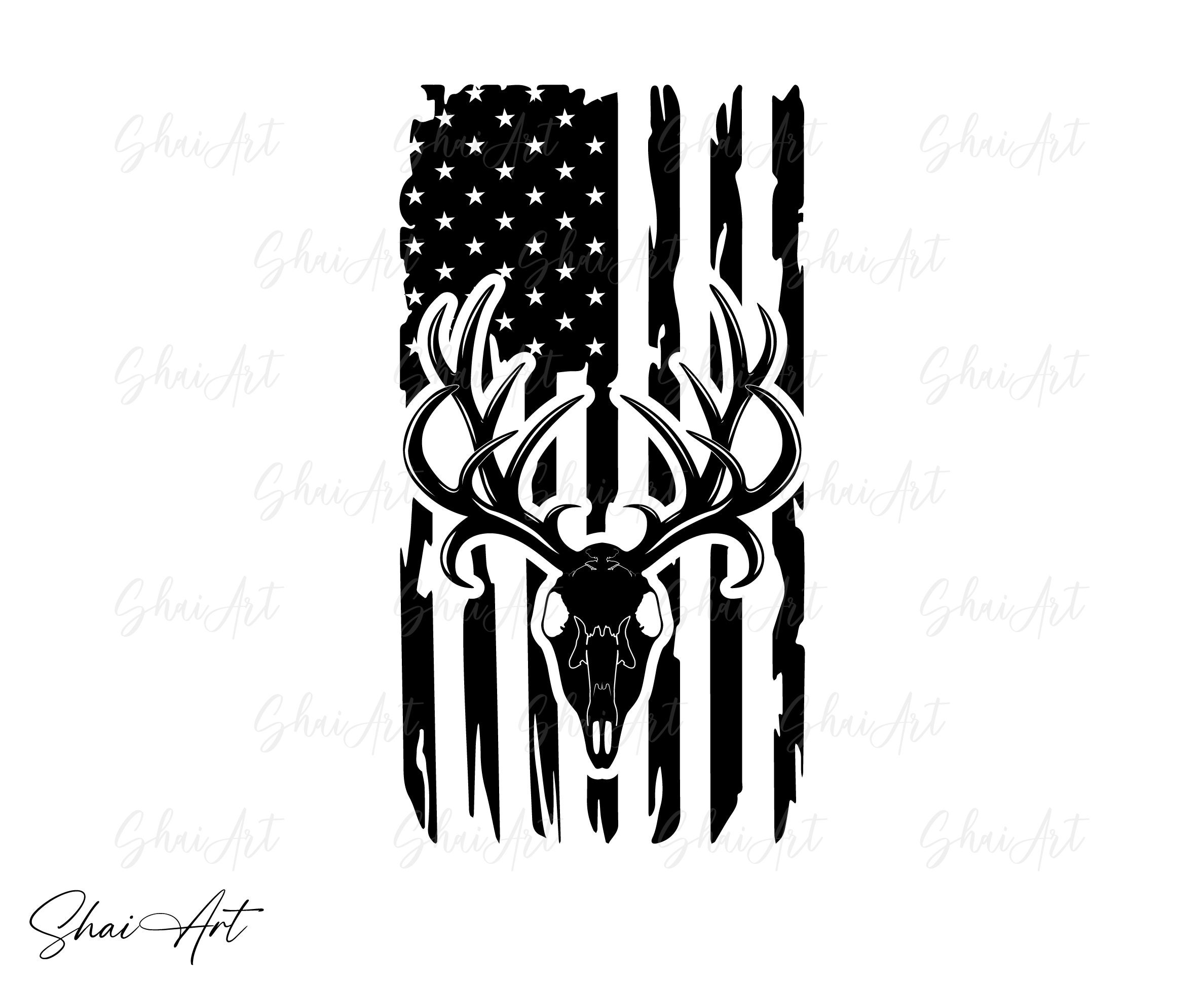 Deer Skull US Flag Svg, Deer Hunting Svg, Deer Svg, Svg, Png, Cricut ...