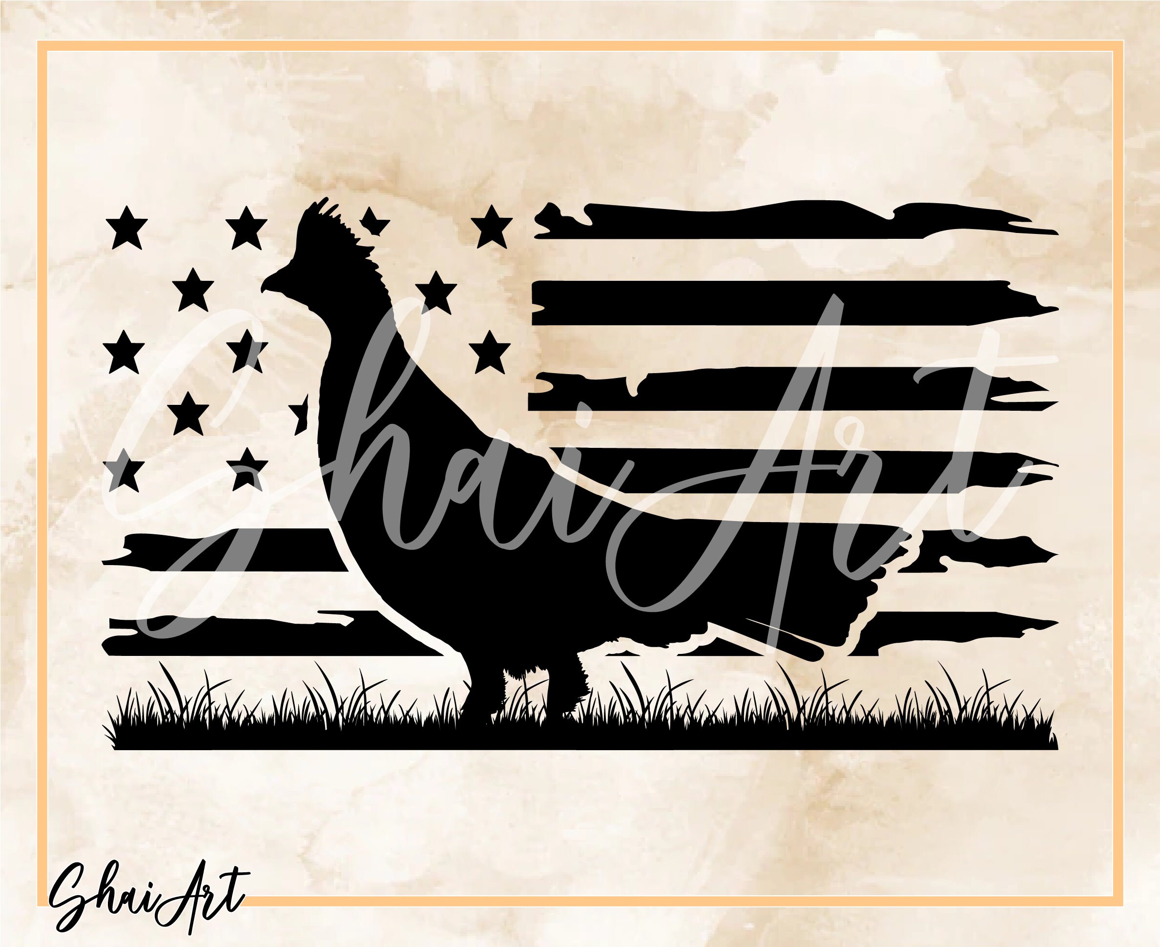 Ruffed Grouse on Grass in US Flag - Ruffed Grouse Svg, Hunting Svg, Svg ...