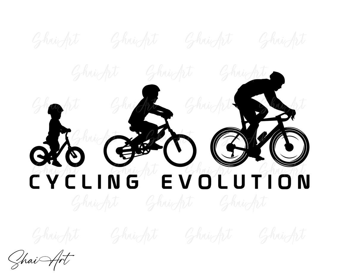 Cycling Evolution Svg File, Mtb Svg, Bike Svg, Biker Svg, Svg, Png ...