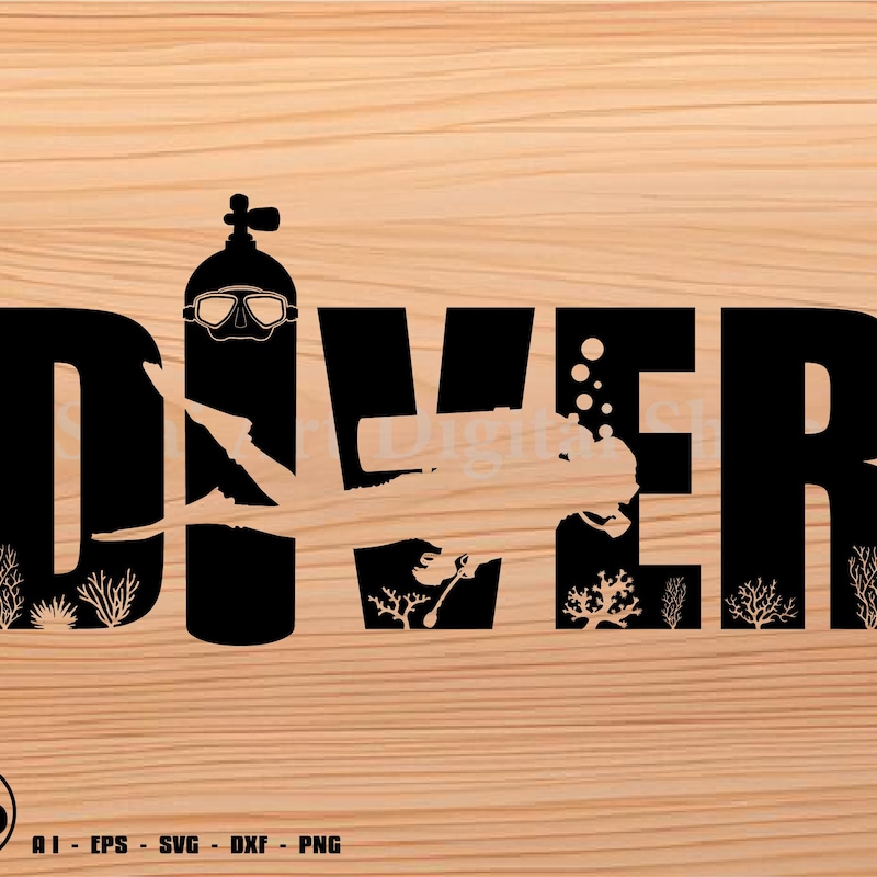Diver Swimming Svg - Etsy