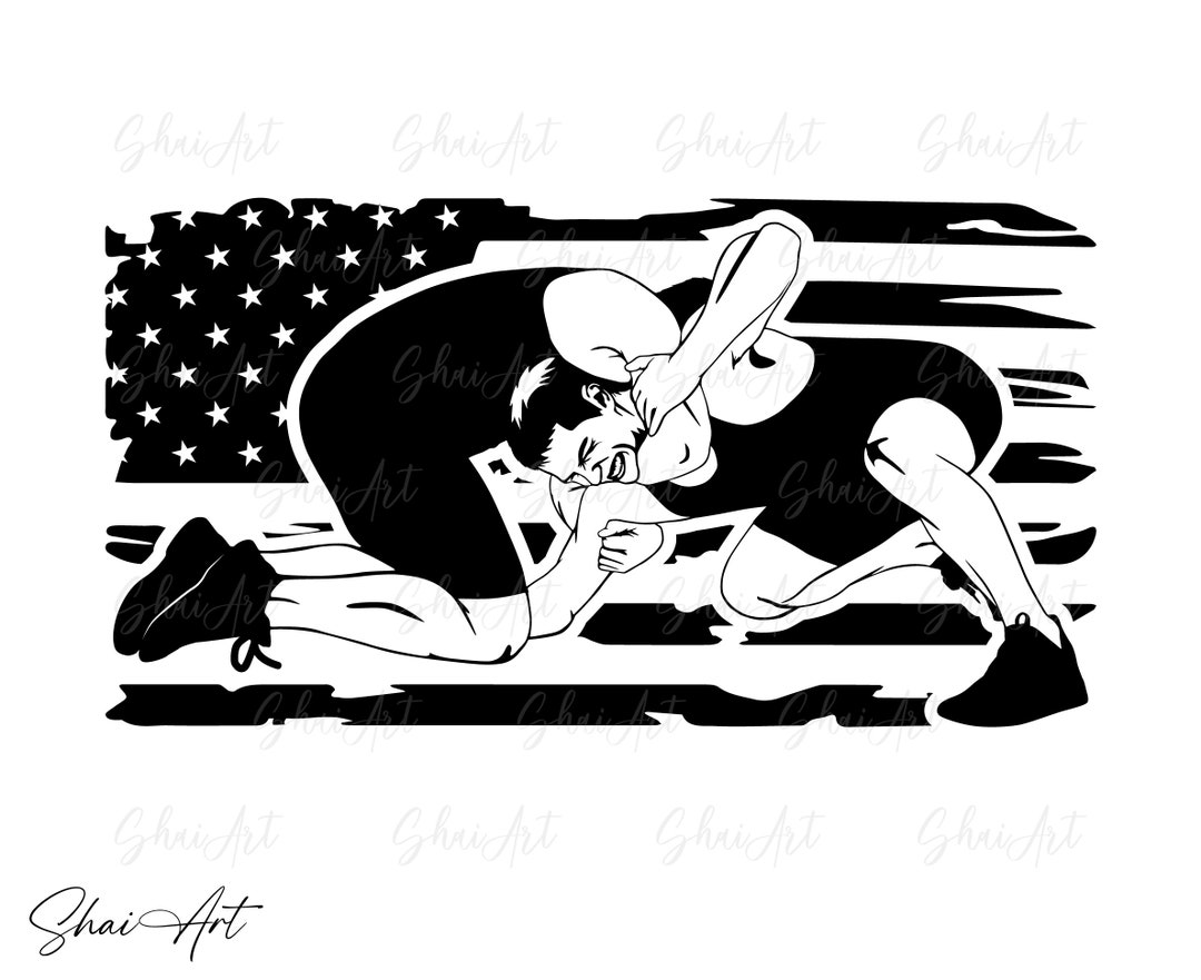 Wrestling Svg, Wrestling Us Flag Brawling Svg, Martial Arts Svg, Svg ...