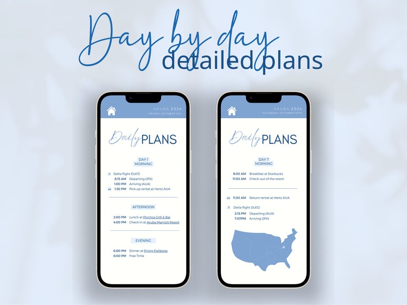Coastal Luxury Digital Travel Itinerary Template | Mobile Travel ...