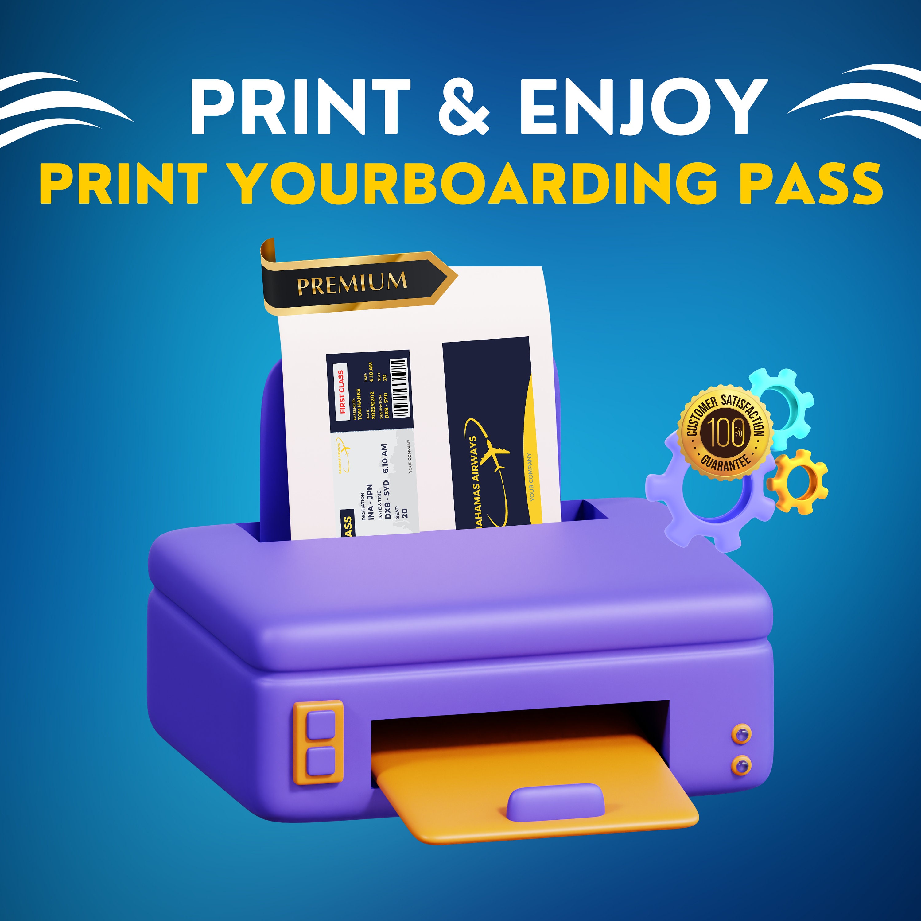 Editable Boarding Pass Boarding Ticket Canva Airline Ticket ...