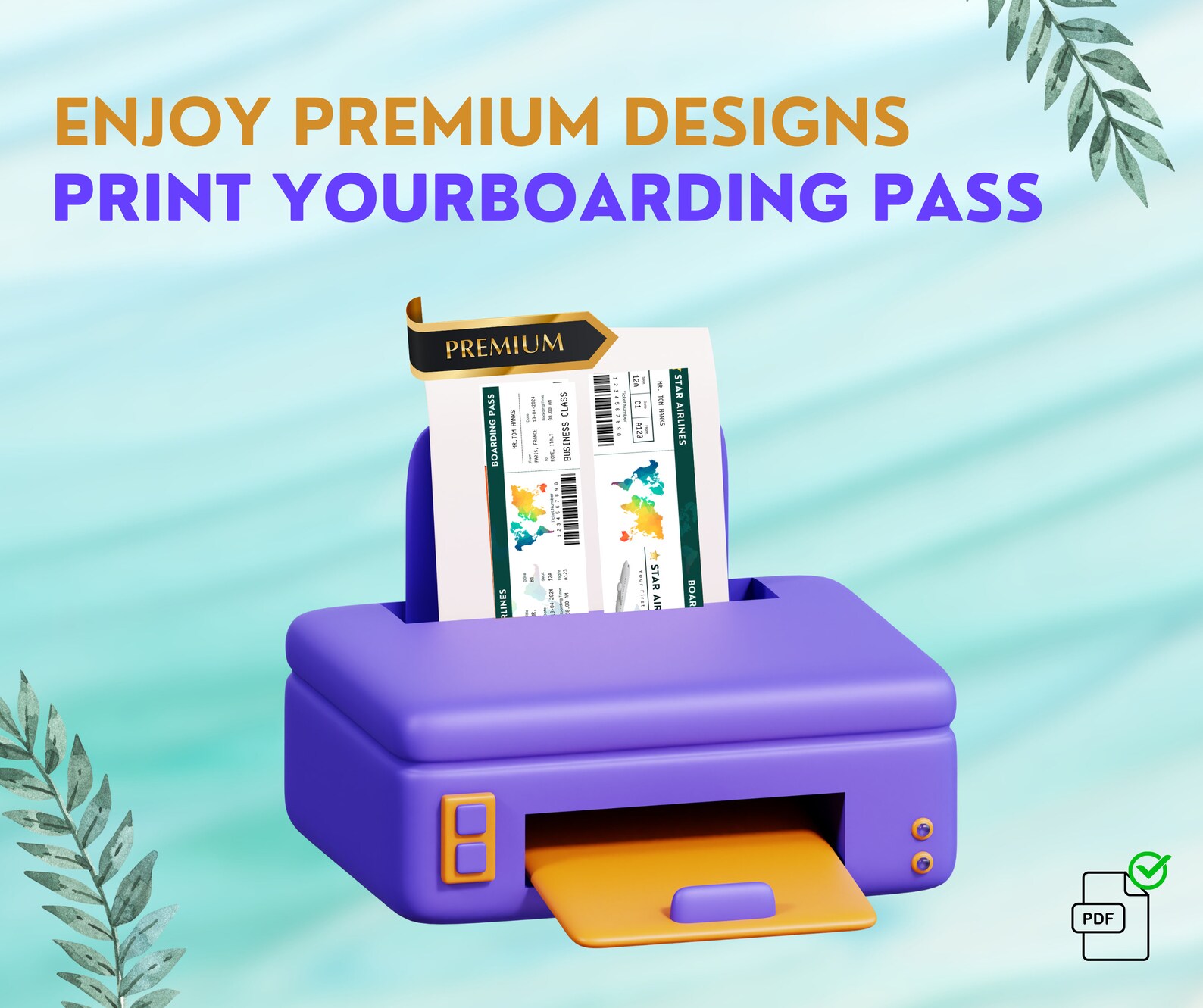 Editable Airline Digital Boarding Pass Template, Travel Pass, Air ...