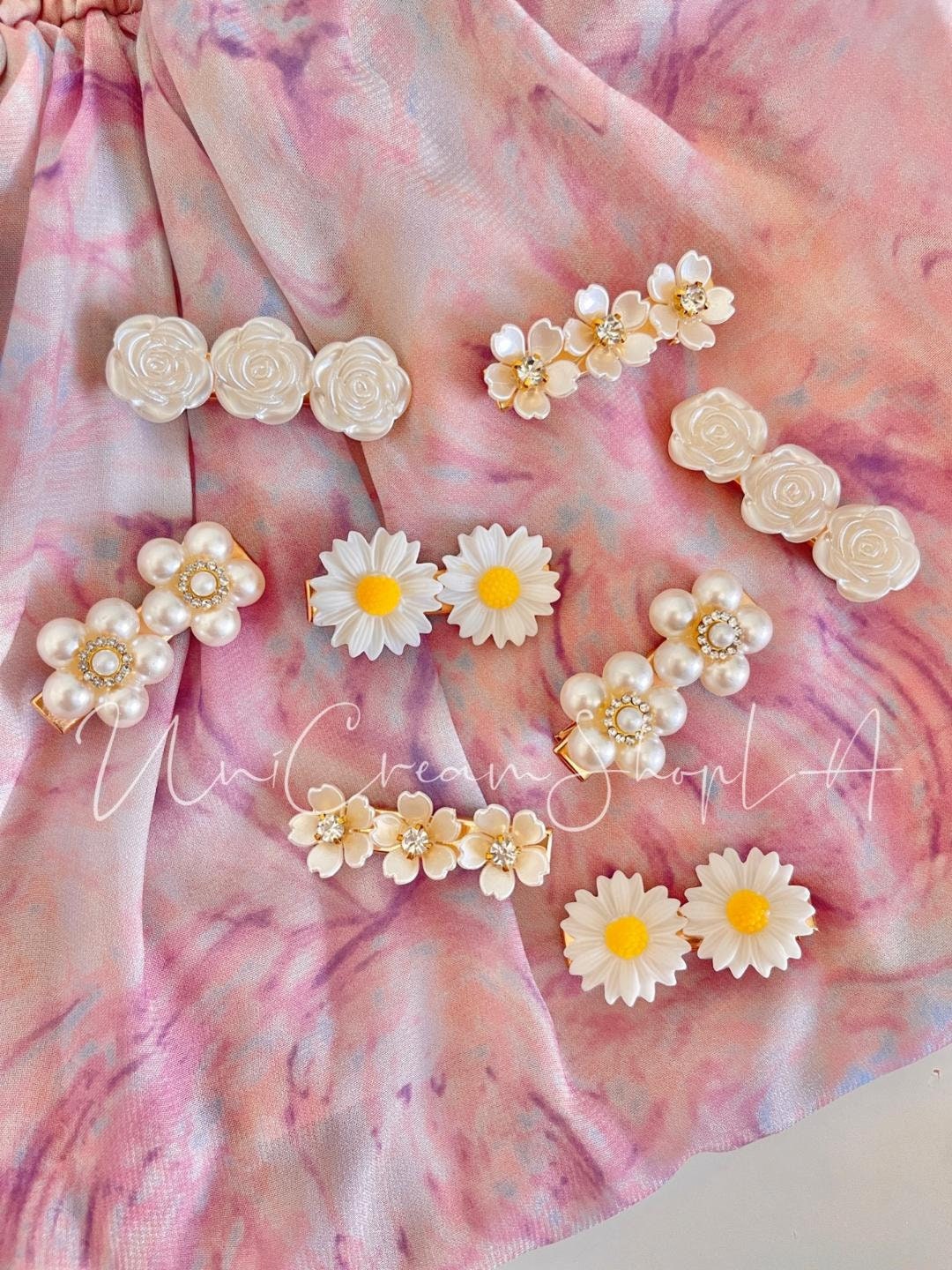 Handmade Daisy Hair Clips White Flower Hair Clips Hair Accessories ...
