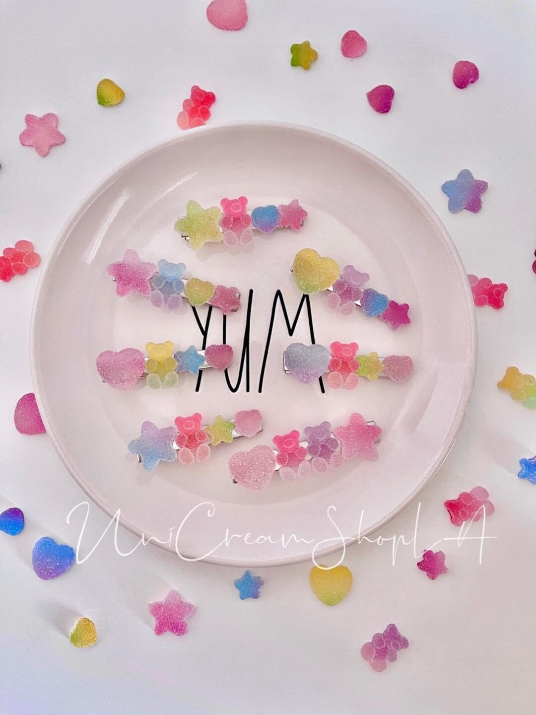 Handmade Soft Candy Hair Clips Candy Bear Hair Clips Fruity Color Hair ...