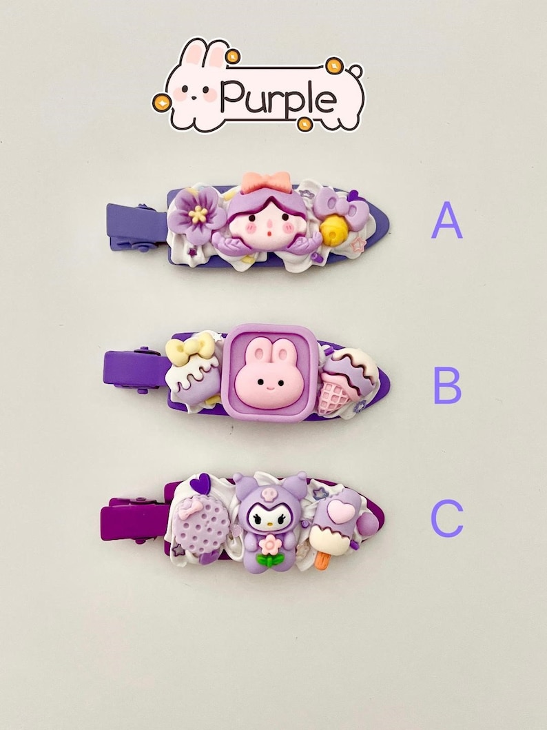 Cute Colorful Decoden Hair Clips Kawaii Charms Cream Deco - Etsy