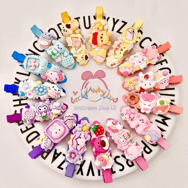 Kawaii Whipped Hair Clips - Etsy