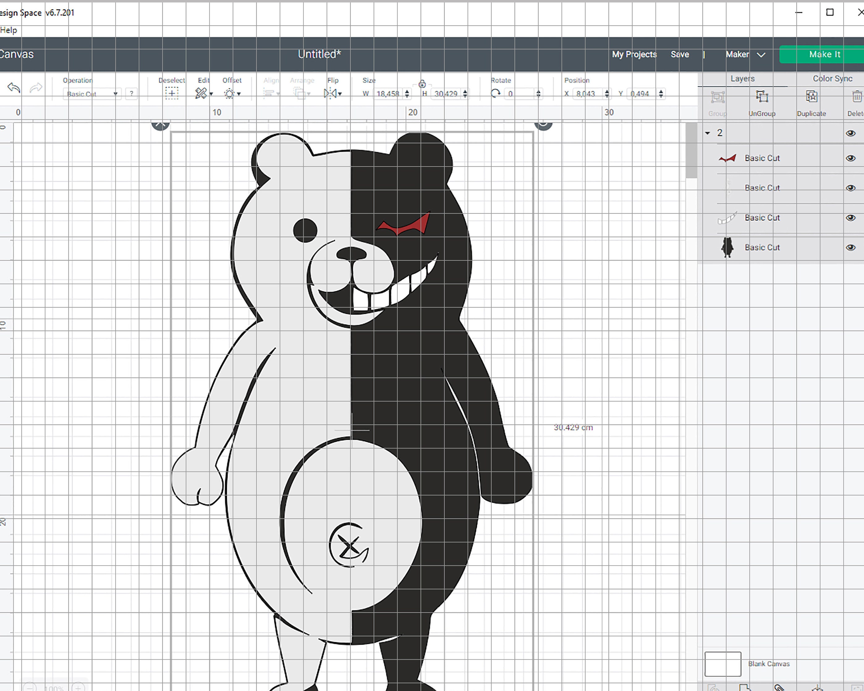 Monokuma SVG Cricut Cut File Layered Design Anime Danganronpa - Etsy