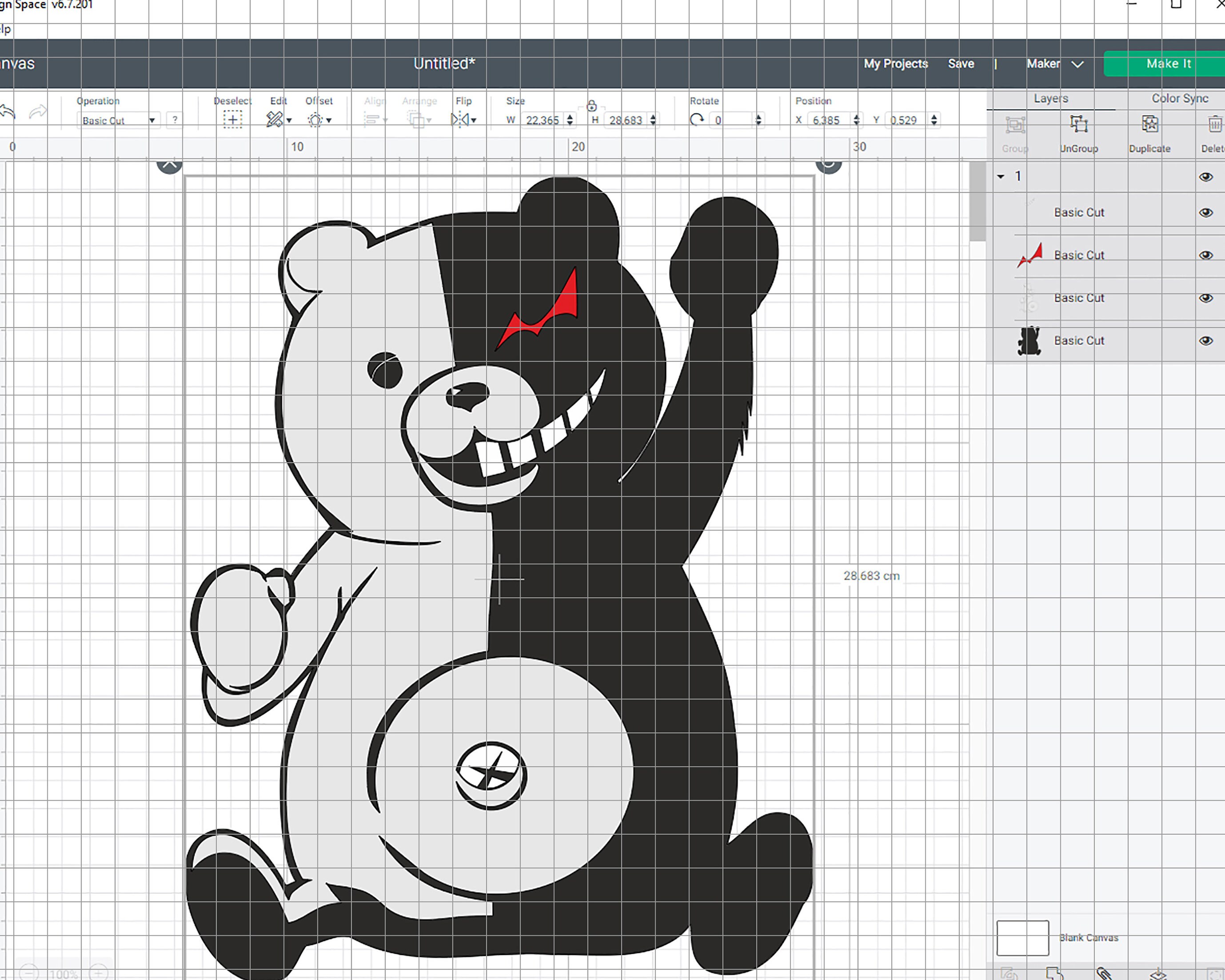 Monokuma SVG Cricut Cut File Layered Design Anime Danganronpa - Etsy