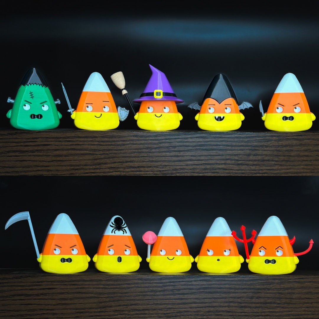 Set of 10 Cute Candy Corn Characters Halloween Decor - Etsy