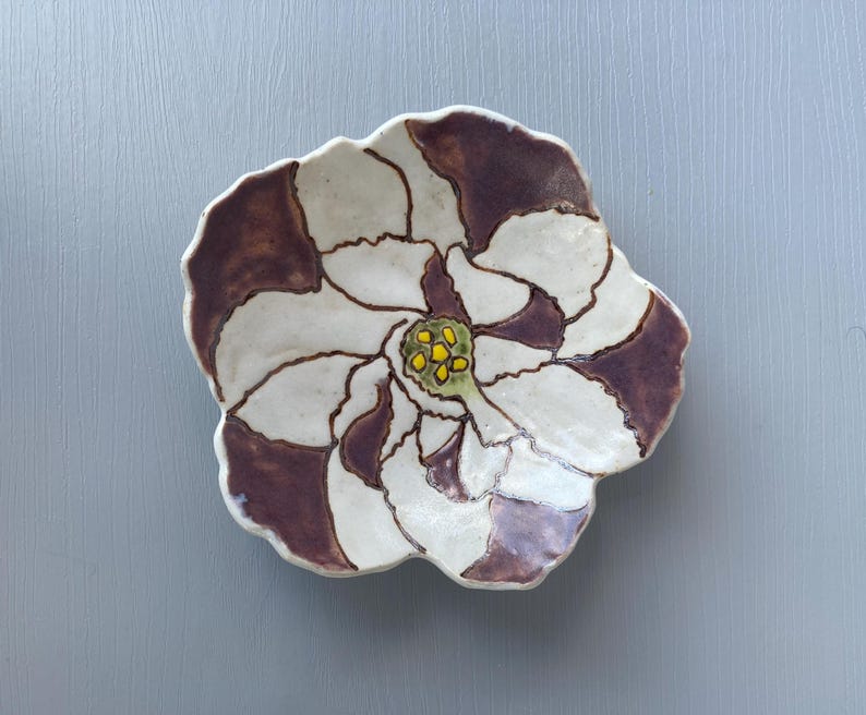 Ceramic Flower Shaped Small Plates - Etsy