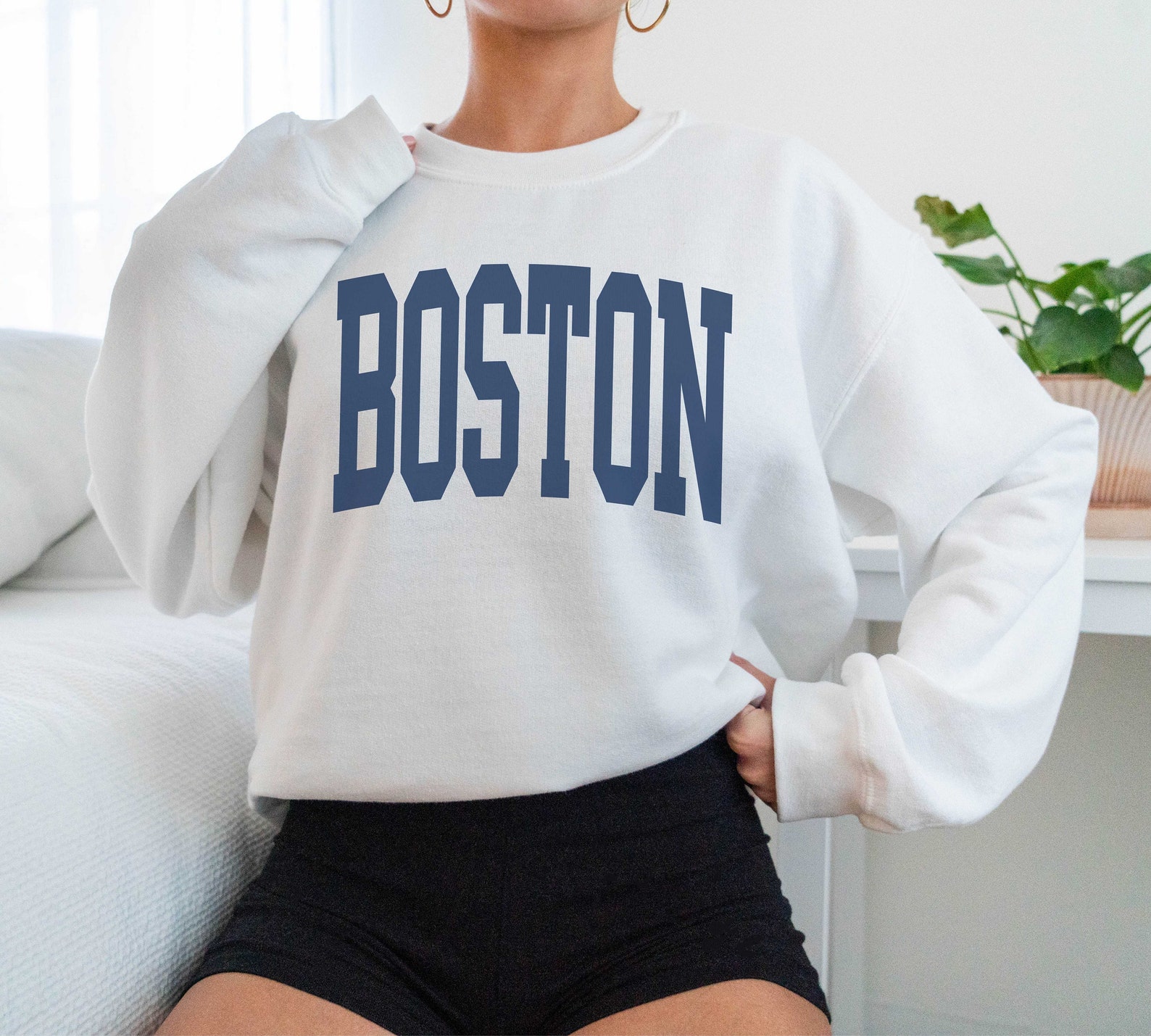 Boston Crewneck Boston Sweatshirt Boston Sports Boston - Etsy