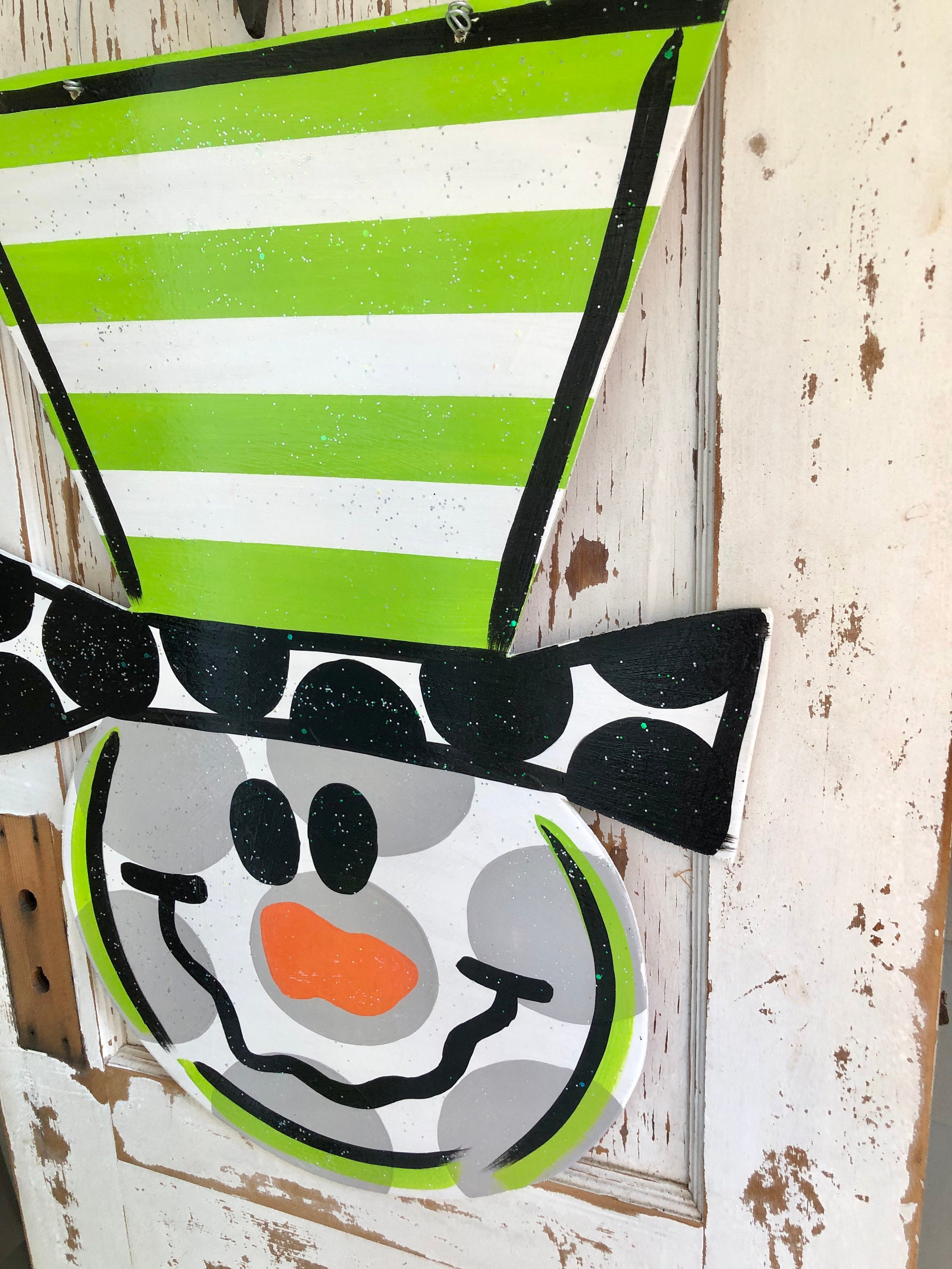 Snowman Head Door Hanger Snowman Door Hanger Christmas Door - Etsy
