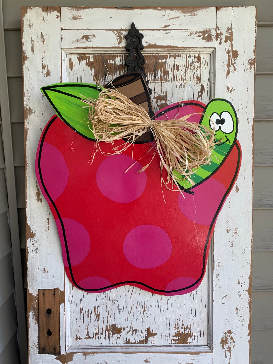 Personalized Apple Door Hanger, School Door Hanger, Teacher Door Hanger ...