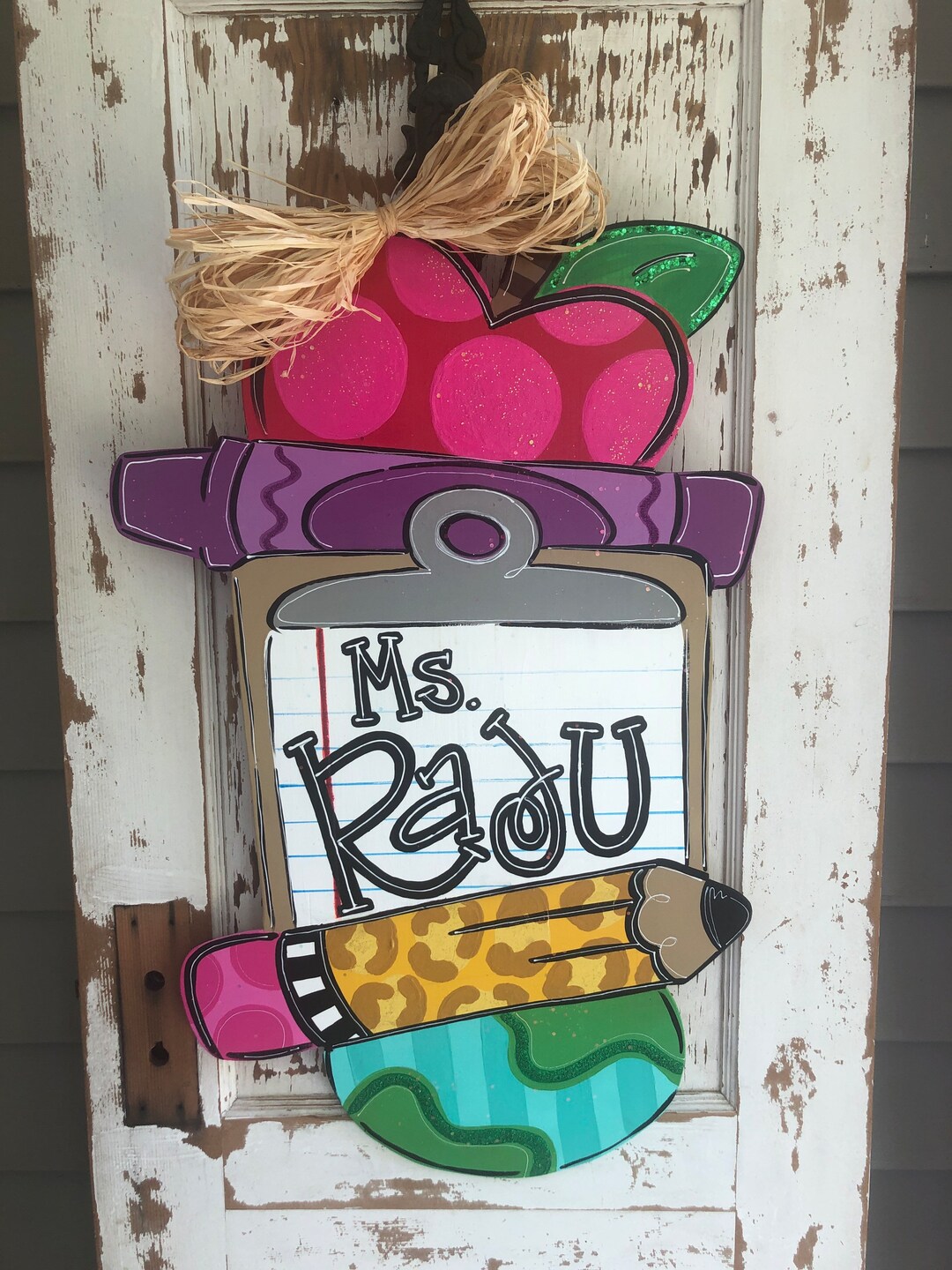 Apple Clipboard Door Hanger, Classroom Door Hanger, Teacher Door Hanger ...