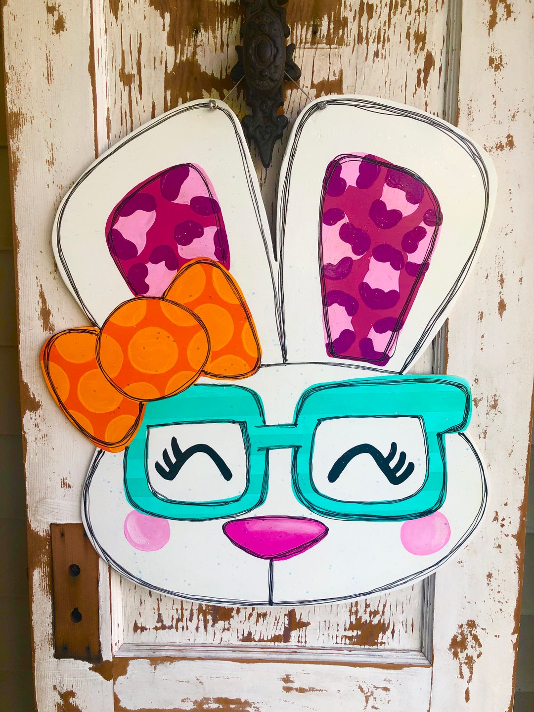 Easter Bunny Door Hanger, Easter Bunny, Bunny Attachment - Etsy