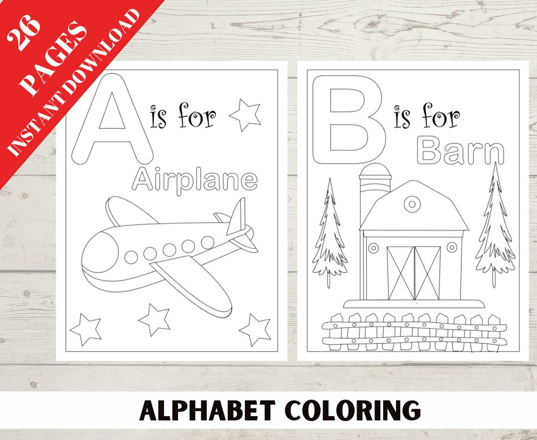 26 Printable Alphabet Coloring Pages Instant Download ABC - Etsy